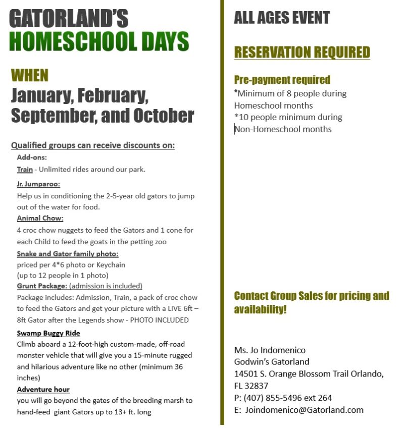 Homeschool Days – Gatorland